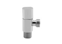 China Special Shaped Double Head Sink Faucets Angle Valve Simply / Plate Chrome for sale