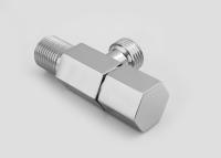 China Plate Chrome / Zinc Alloy Sink Faucets Hexagon Shape Double Head Angle Valve for sale