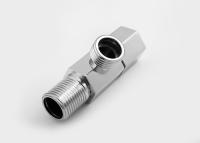 China Plate Chrome / Zinc Alloy Sink Faucets Hexagon Shape Double Head Angle Valve for sale