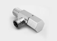 China Plate Chrome / Zinc Alloy Sink Faucets Hexagon Shape Double Head Angle Valve for sale