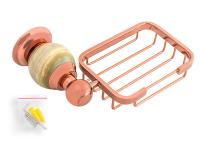 China Bathroom Accessories Wall Mounted Soap Dish Brass Rose Gold Plating for sale