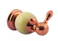China Decorative Brass Double Robe Hooks Bathroom Decorations Rose Gold Color for sale