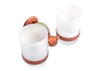 China Commercial Double Tumbler Holder Rose Gold Color Bathroom Products For Hotel for sale