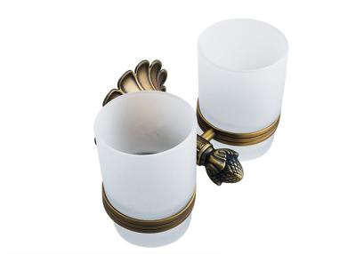 China Antique Brass Bathroom Fittings Double Tumbler Holder Brass Material For Hotel for sale