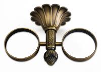 China Antique Brass Bathroom Fittings Double Tumbler Holder Brass Material For Hotel for sale