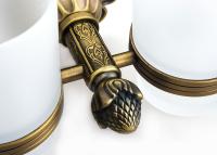 China Antique Brass Bathroom Fittings Double Tumbler Holder Brass Material For Hotel for sale