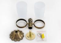China Antique Brass Bathroom Fittings Double Tumbler Holder Brass Material For Hotel for sale