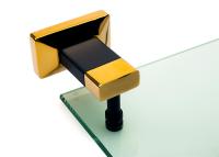 China Gold Modern Glass Shelf / Wall Mount Toothbrush Holder Bathroom Accessories for sale