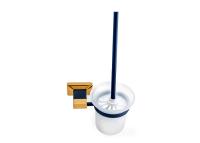 China Gold Painting Bathroom Fittings Toilet Brush Holder For Hotel / Family Bathroom for sale