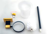 China Gold Painting Bathroom Fittings Toilet Brush Holder For Hotel / Family Bathroom for sale