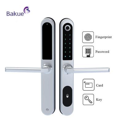 China Narrow Aluminum Frame Bluetooth Smart Door Lock For Apartment for sale