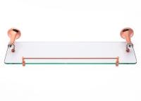 China Zinc Alloy and Crystal Bathroom Accessory Single Glass Shelf  Plate Rose Gold for sale