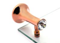 China Zinc Alloy and Crystal Bathroom Accessory Single Glass Shelf  Plate Rose Gold for sale
