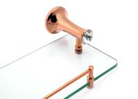 China Zinc Alloy and Crystal Bathroom Accessory Single Glass Shelf  Plate Rose Gold for sale