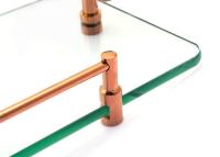 China Zinc Alloy and Crystal Bathroom Accessory Single Glass Shelf  Plate Rose Gold for sale
