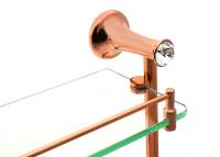 China Bathroom Accessory Single Glass Double  Plate Rose Gold  Zinc Alloy and Crystal for sale