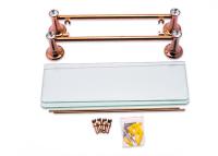 China Bathroom Accessory Single Glass Double  Plate Rose Gold  Zinc Alloy and Crystal for sale