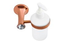 China Bathroom Accessory Soap Dispenser Holder  Zinc Alloy and Crystal Plate Rose Gold for sale