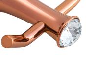 China Zinc Alloy and Crystal Bathroom Accessory Robe Hook Modern Design Plate Rose Gold for sale