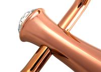 China Zinc Alloy and Crystal Bathroom Accessory Robe Hook Modern Design Plate Rose Gold for sale