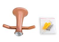 China Zinc Alloy and Crystal Bathroom Accessory Robe Hook Modern Design Plate Rose Gold for sale