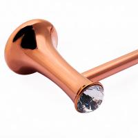 China Zinc Alloy and Crystal Bathroom Accessory Single Towel Bar  Plate Rose Gold for sale