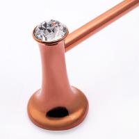 China Zinc Alloy and Crystal Bathroom Accessory Single Towel Bar  Plate Rose Gold for sale
