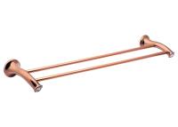 China Bathroom Accessory  Double Towel Bar  Plate Rose Gold Zinc Alloy and Crystal for sale