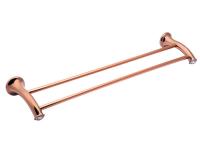 China Bathroom Accessory  Double Towel Bar  Plate Rose Gold Zinc Alloy and Crystal for sale