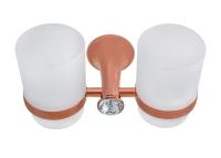 China Zinc Alloy and Crystal  Bathroom Accessories Double Toothbrush Tumbler Holder Classic Design for sale
