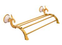 China Towel Shelf Brass / Zinc Alloy Gold bathroom supplies 1861g for Family bathroom for sale