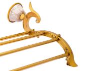 China Towel Shelf Brass / Zinc Alloy Gold bathroom supplies 1861g for Family bathroom for sale