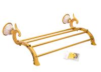 China Towel Shelf Brass / Zinc Alloy Gold bathroom supplies 1861g for Family bathroom for sale