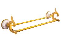 China Gold Double Towel Bar Bathroom Decorations Brass Towel Ring For House for sale