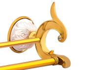 China Gold Double Towel Bar Bathroom Decorations Brass Towel Ring For House for sale