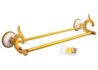 China Gold Double Towel Bar Bathroom Decorations Brass Towel Ring For House for sale