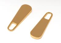 China Stocked Handbag Accessories Hardware Golden Zipper Pull For Bag OEM for sale