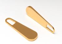 China Stocked Handbag Accessories Hardware Golden Zipper Pull For Bag OEM for sale