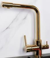 China 3 In 1 Water Purifier Faucet Brass Stainless Steel H330 XW200mm Deck Mounted for sale