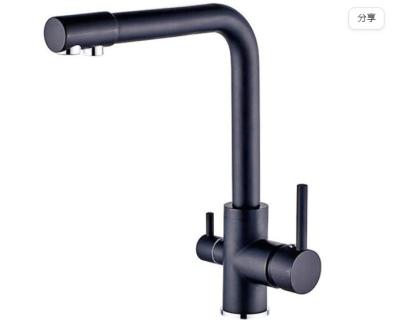China Deck Mounted Smart Water Faucet Brass Multifunction Three Ways Kitchen Nickel for sale