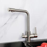 China Deck Mounted Smart Water Faucet Brass Multifunction Three Ways Kitchen Nickel for sale