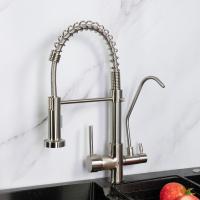 China Three Way Smart Kitchen Faucet 2.2 GPM 80 PSI Black And Nickel Color for sale