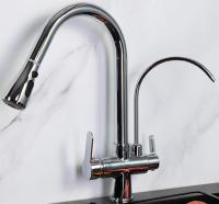 China Black 3 Way Drinking Water Faucet With Filtered Water H410 XW225mm for sale