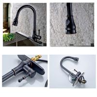 China ORB Brass Pull Out Spray Sanitary Kitchen Faucet Single Handle Water Tap for sale