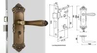 China High Hardness Room Mortise Door Lock Antique Bronze Zinc Alloy Entracne Handle Lock for sale