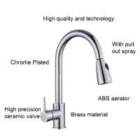 China Bathroom Brushed Nickel Kitchen Sink Faucet Pull Out Mixer Taps Wet Sink Bar Faucets for sale