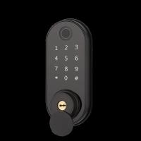 China FCC Smart Deadbolt Latch Door Lock With Fingerprint Code Card APP WiFi Funciton for sale
