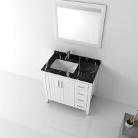 China White Solid Wood Bathroom Vanity Cabinets / sink basin cabinet for sale