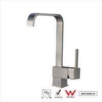 China Lead Free Brass Kitchen Faucet / Deck Mounted Single Handle Sink Tap Faucet for sale