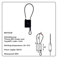 China Bluetooth WiFi Smart Padlock Outdoor With Stainless Steel Cable Shackle For Courtycard for sale